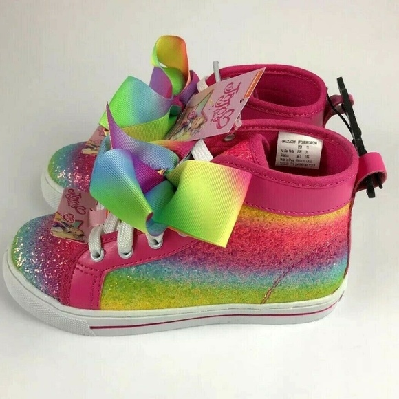 JoJo Siwa | Shoes | Jojo Siwa Pink Siwa Bow Shoes Rainbow High Tops ...